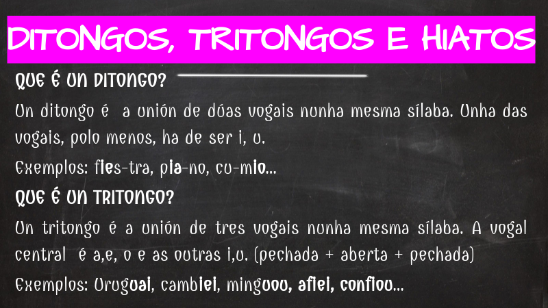 DITONGOS, TRITONGOS E HIATOS