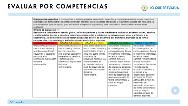 rúbrica de evaluación por competencias