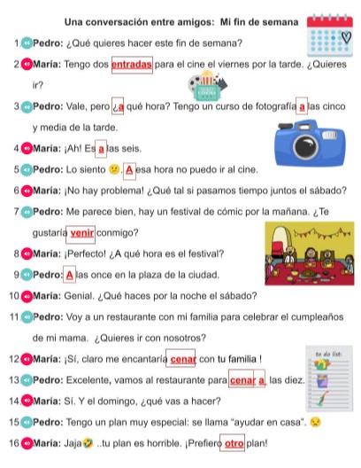 Mi fin de semana - reading only