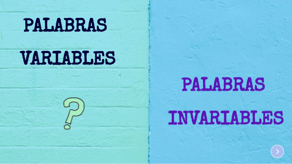 Palabras variables e invariables