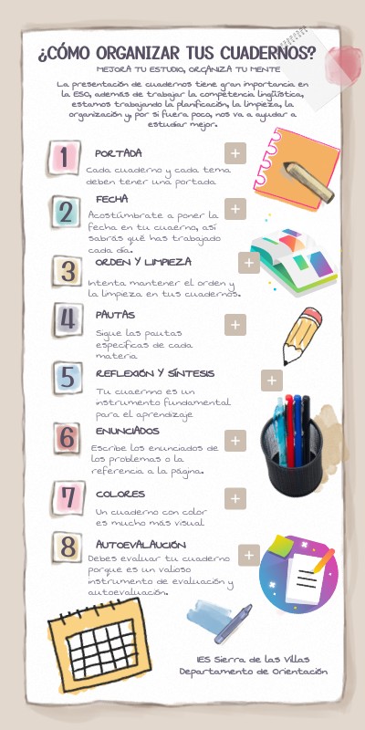 ¿CÓMO ORGANIZAR TUS CUADERNOS?