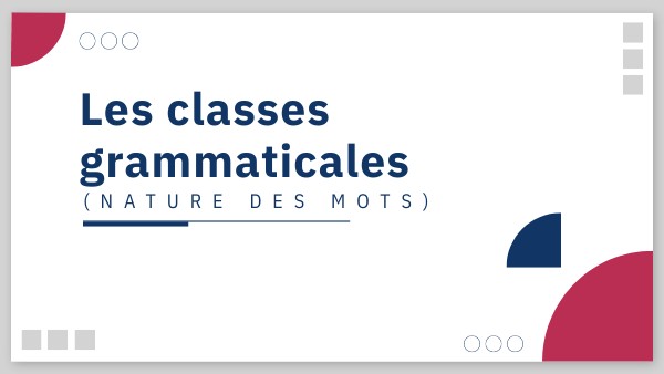 3ème - Les classes grammaticales