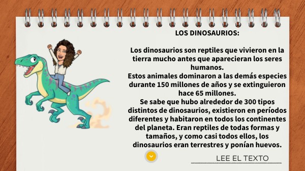 COMPRENSIÓN LECTORA DINOSAURIOS