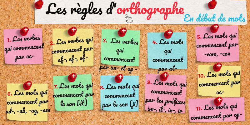 Les règles d'orthographe