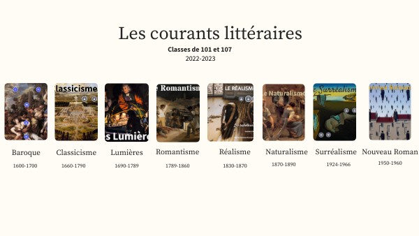 Les courants littéraires