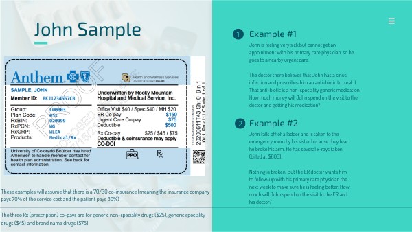 Health Insurance Sample Cards