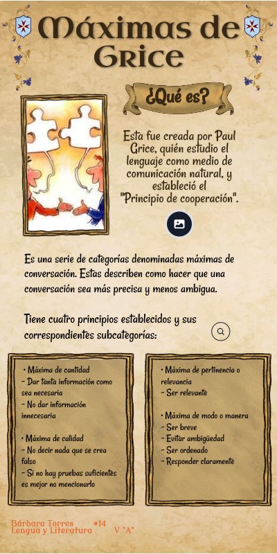 Máximas de Grice: infografía - Bárbara Torres