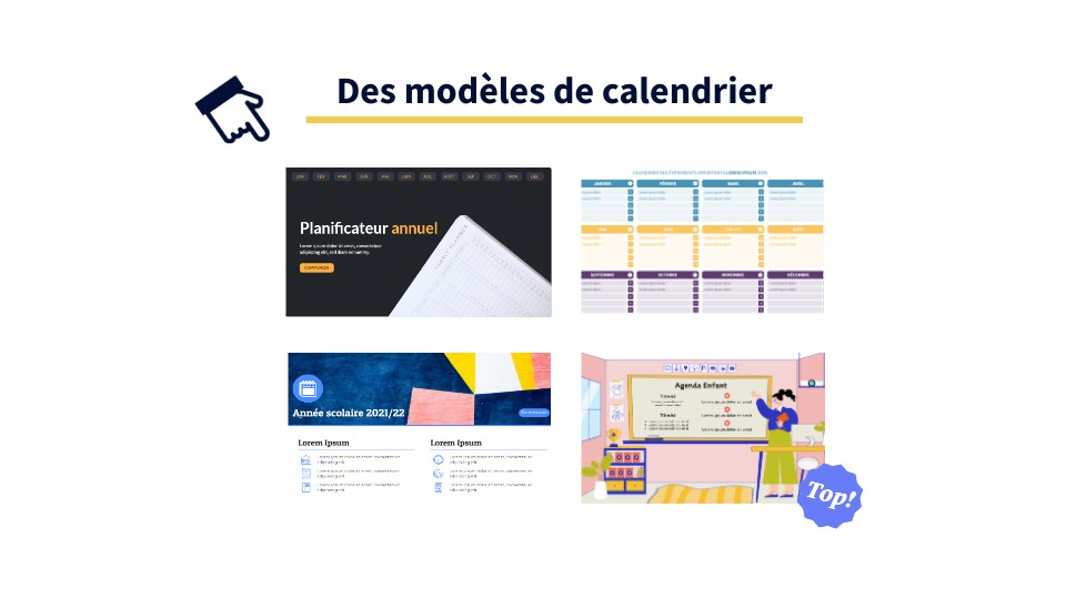 Des modèles de calendrier