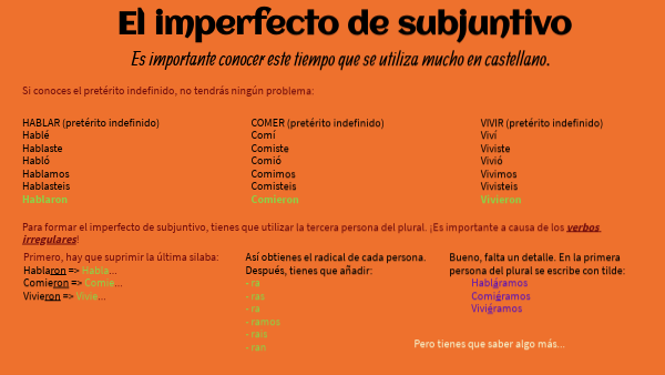 Imperfecto de subjuntivo