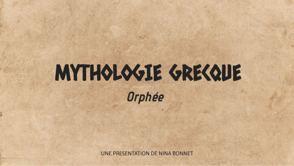 Présentation Orphée