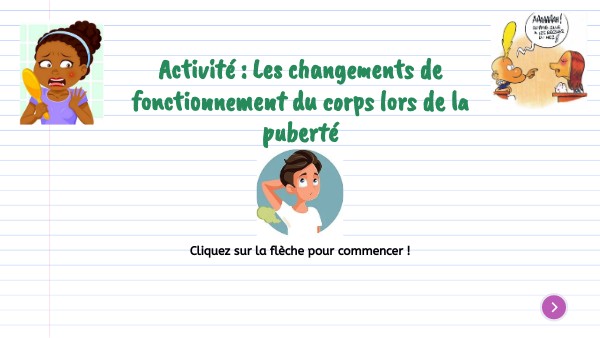 Les changement de fonctionnement du corps à la puberté