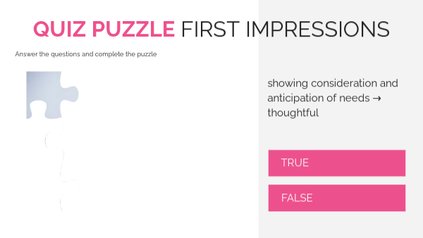 First Impression Vocabulary