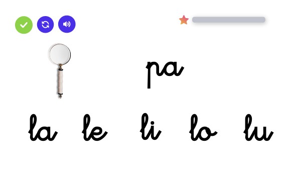 Arrastrar las sílabas con letra l