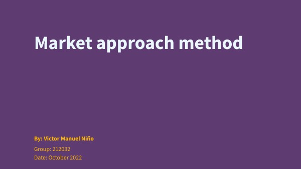 Market Approach Method
