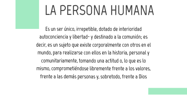 LA PERSONA HUMANA