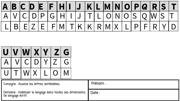 Alphabet scripte et capital copie