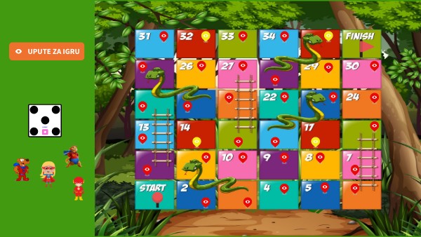 Igra: Zmija i ljestve- množenje