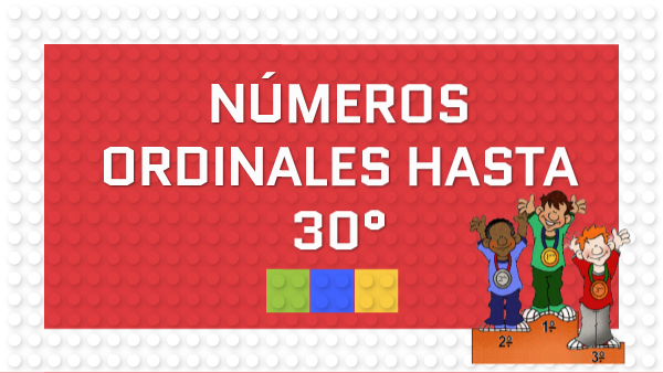 Números ordinales hasta 30