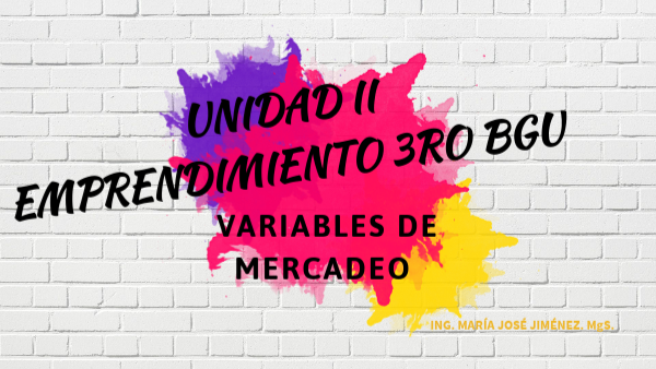 3ro Bgu Emprendimiento Variables De Mercadeo