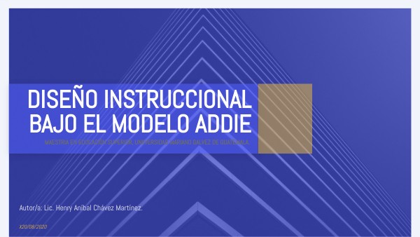 DISEÑO INSTRUCCIONAL BAJO EL MODELO ADDIE