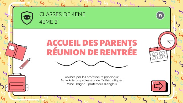 réunion parents prof rentrée 4e2