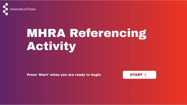 MHRA Referencing Drag and Drop