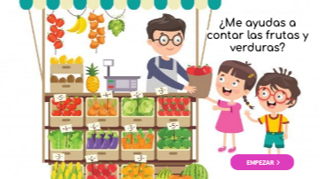 Juego conteo: frutas y verduras