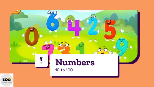 Numbers 10 to 100 flashcards and games