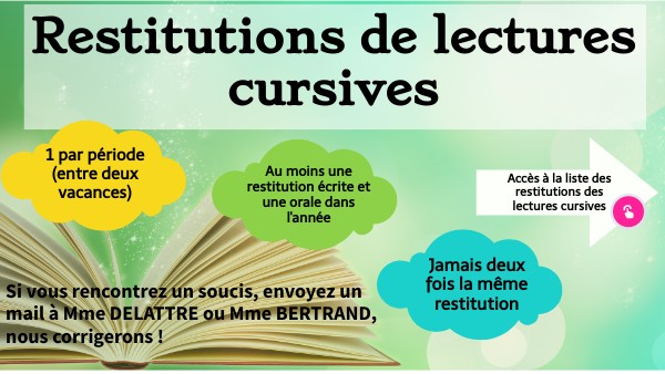 Restitutions lectures cursives College Saint Martin