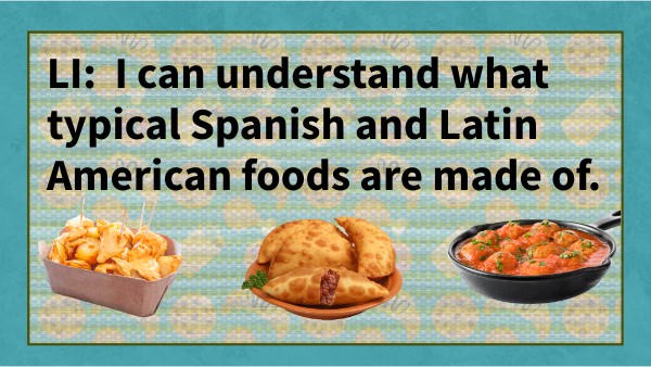 Year 5 - lesson 4 la comida