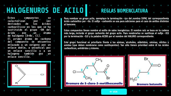 Nomenclatura halogenuros de acilo