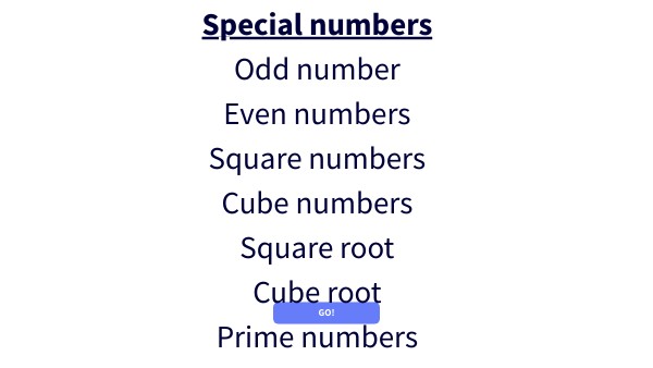 Special numbers