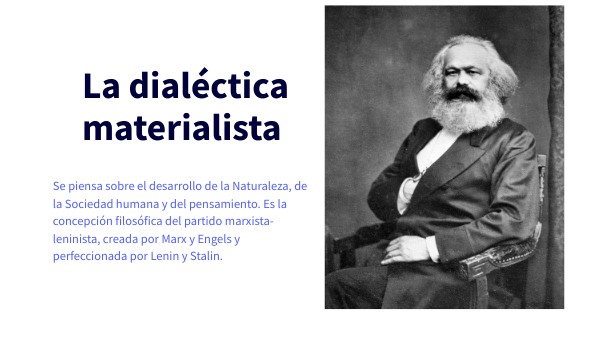 Marx: dialéctica materialista