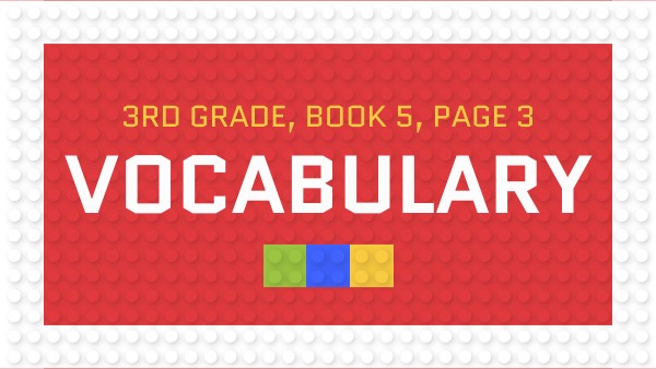 Vocabulary 3rd grade book 5 page 3