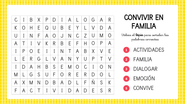 SOPA DE LETRAS-- CONVIVENCIA