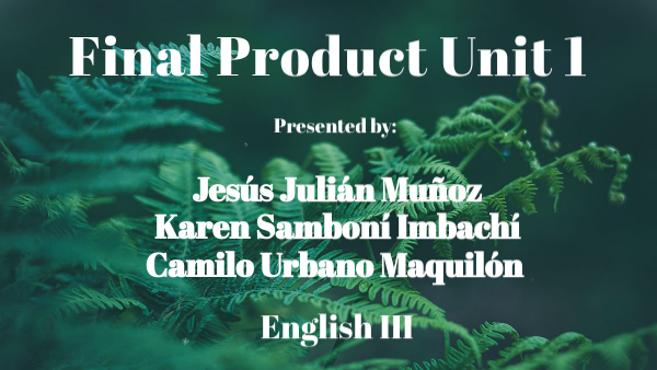 Final Product Unit 1