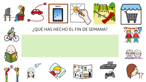 agenda ¿qué he hecho fin de semana? arasaac