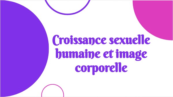 Croissance Sexuelle Humaine Et Image Corporelle