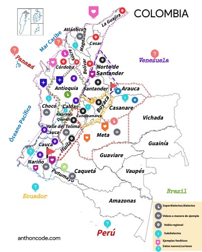 MAPA INTERACTIVO DIALECTOS DE COLOMBIA