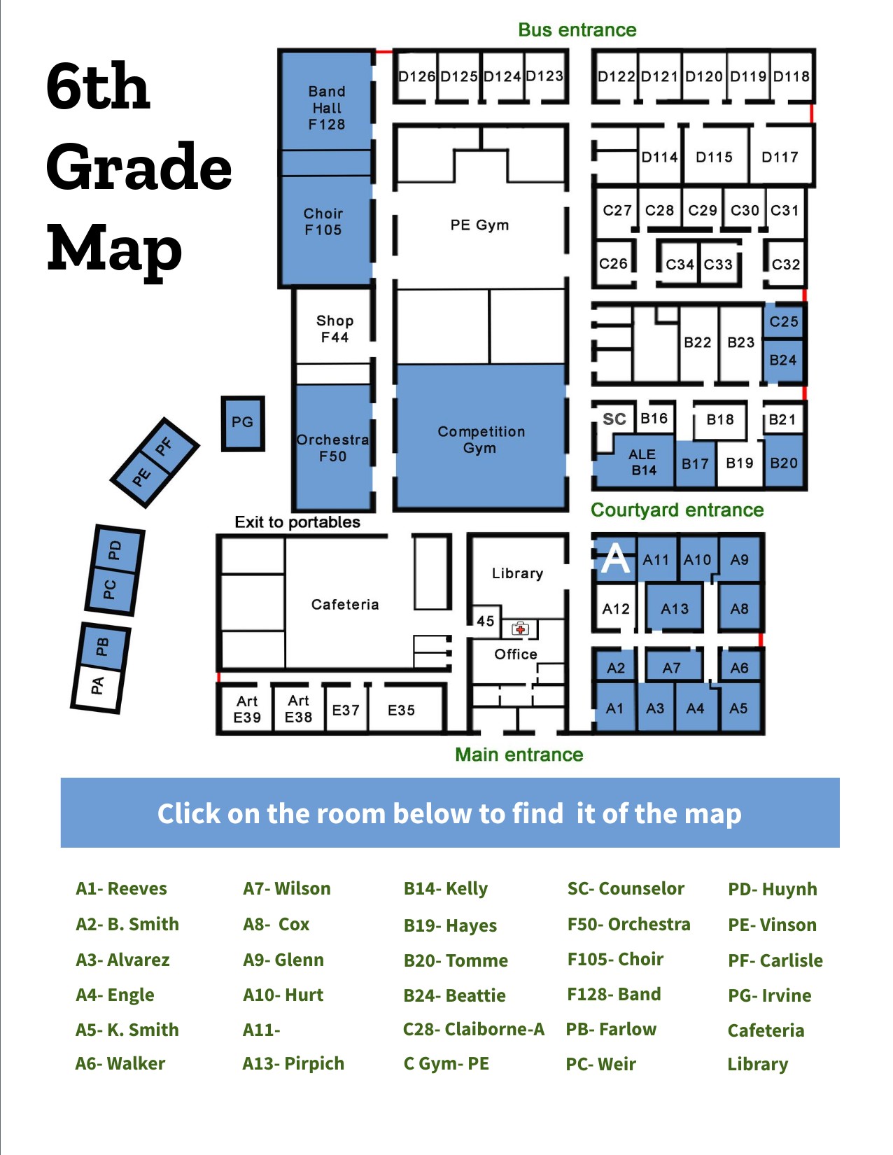 6th Grade school Map