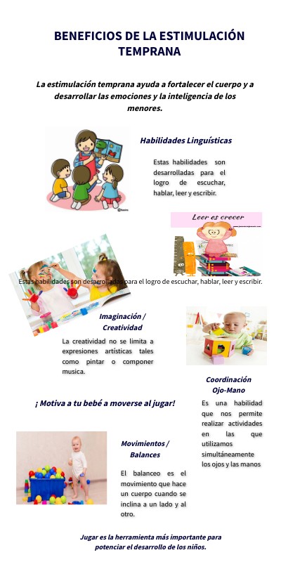 INFOGRAFÍA SOBRE ESTIMULACIÓN TEMPRANA