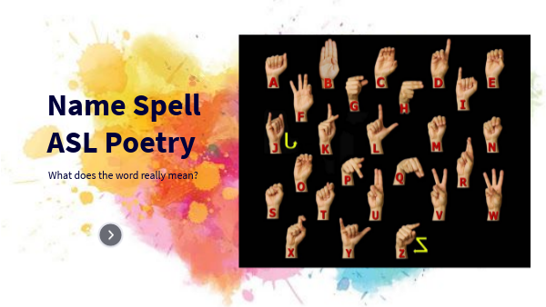 Name Spell ASL Poetry