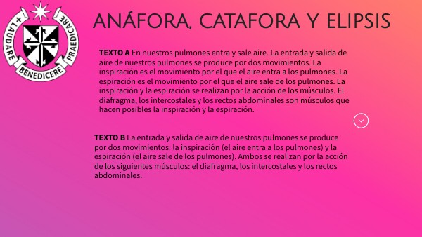 REFERENCIA ANÁFORA, CATÁFORA Y ELIPSIS