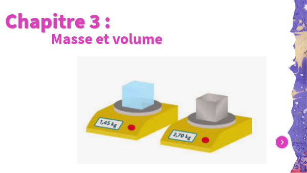 Chapitre : volume et masse - 5ème