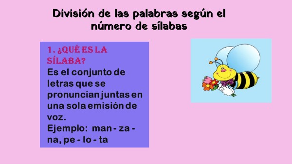 División De Silabas En Español