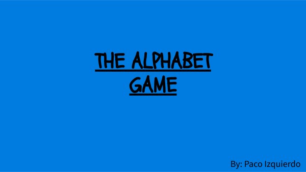 The Alphabet game