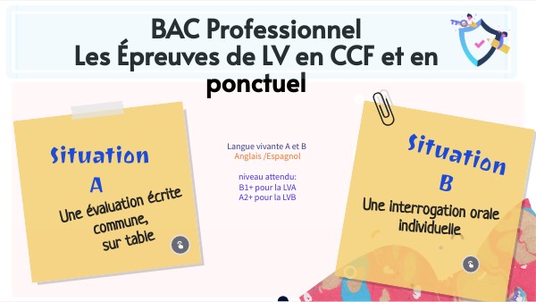 Bac Pro - épreuves LVE