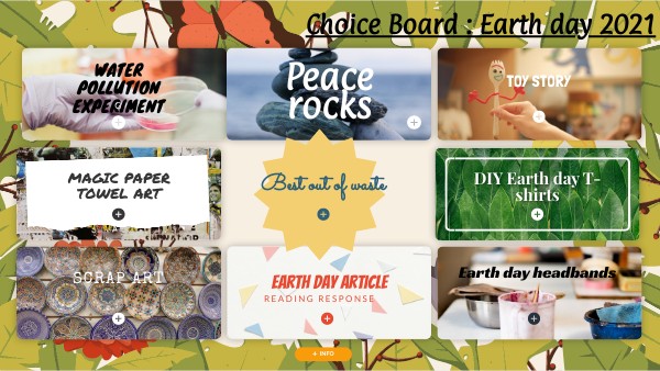 CHOICE BOARD: Earth day 2021