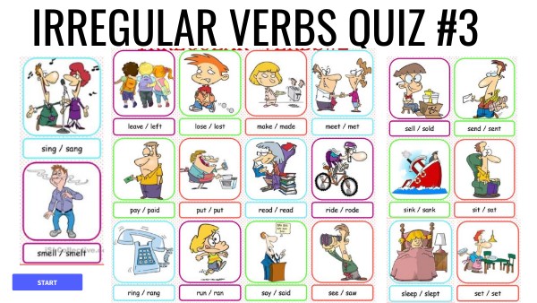 Irregular verbs quiz #3