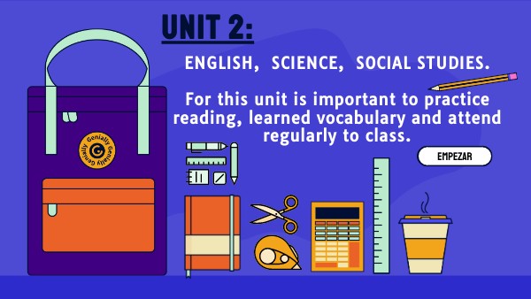 Unit 2: English, Science and Social Studies